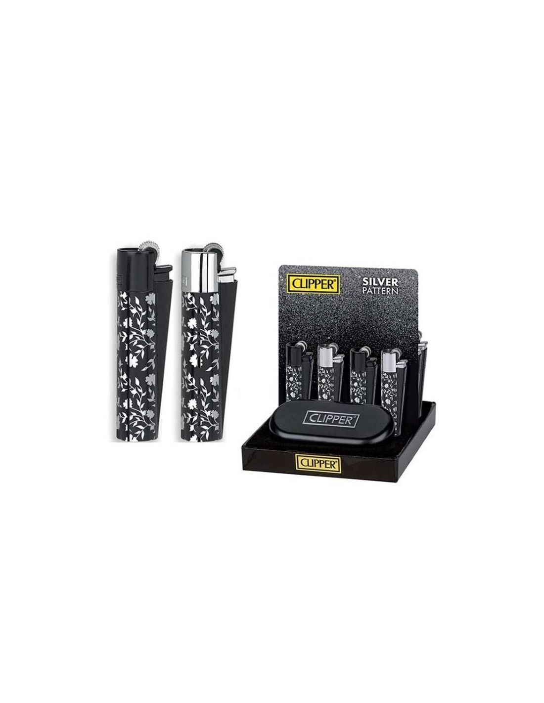 Mechero Metálico Clipper Micro Modelo Silver Pattern | Regulable