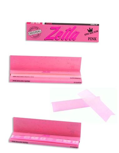 Papel de Liar Rosa Zetla King Size | Papel de Fumar Rosa Premium