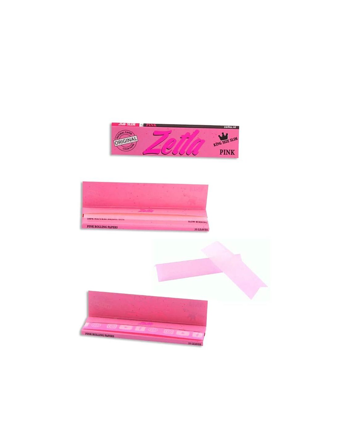 Papel de Liar Rosa Zetla King Size | Papel de Fumar Rosa Premium