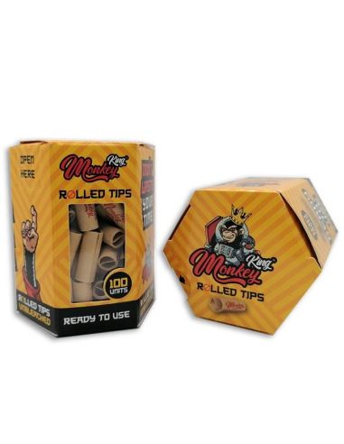 100 Tips Enrollados Monkey King | Envase Hexagonal de Apertura Rápida