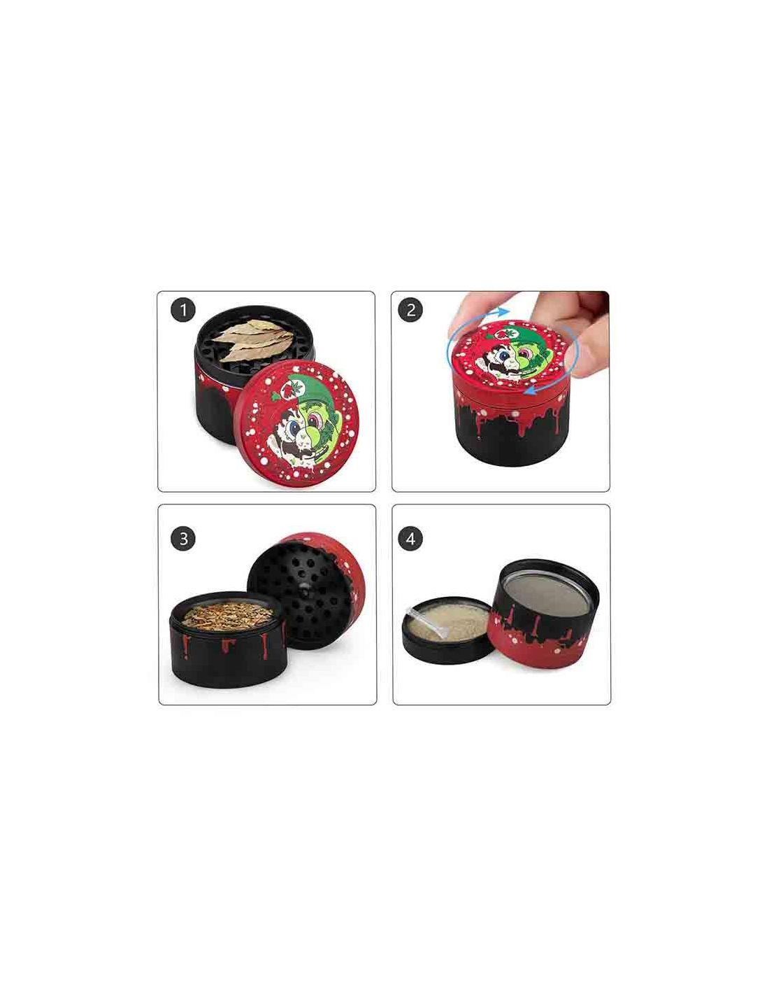 GRINDER MARIO WEED DOUBLE FACE 50MM