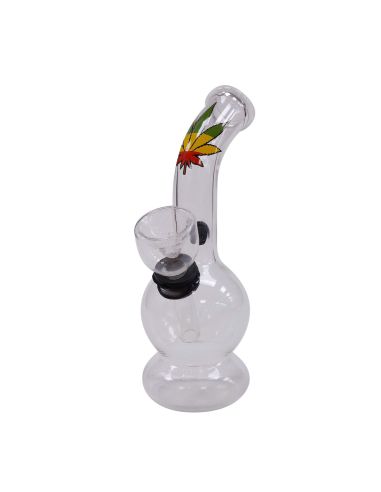 MINI BONG CRISTAL RASTA LEAF 13 CM