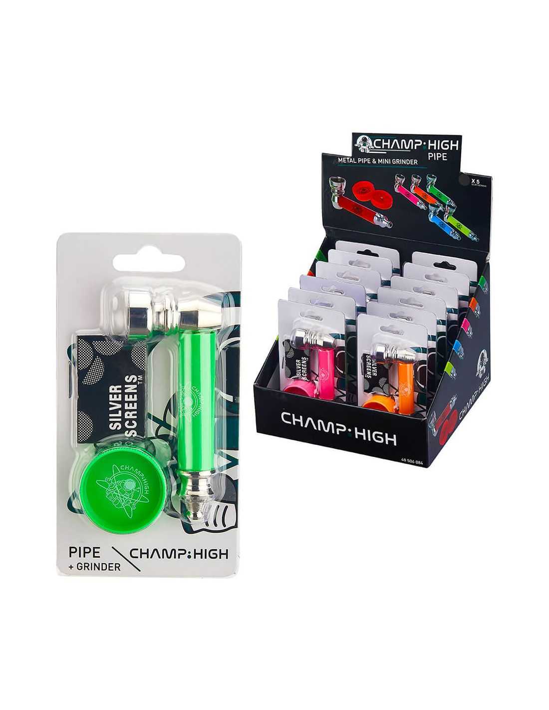 PIPA METÁLICA + MINI GRINDER CHAMP HIGH