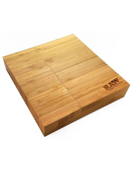 Bandeja Raw Triple Flip con cierre magnético fabricada en bamboo