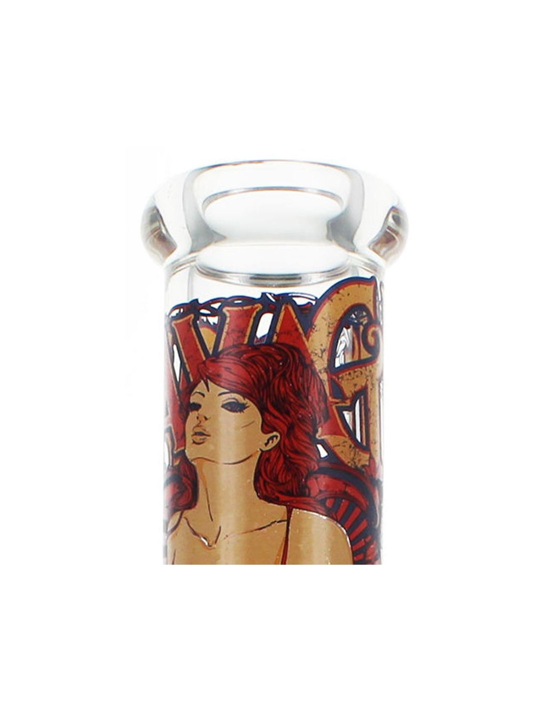 Bong de Cristal de 35 cm Red Lady Decorado| Fabricado por Kush