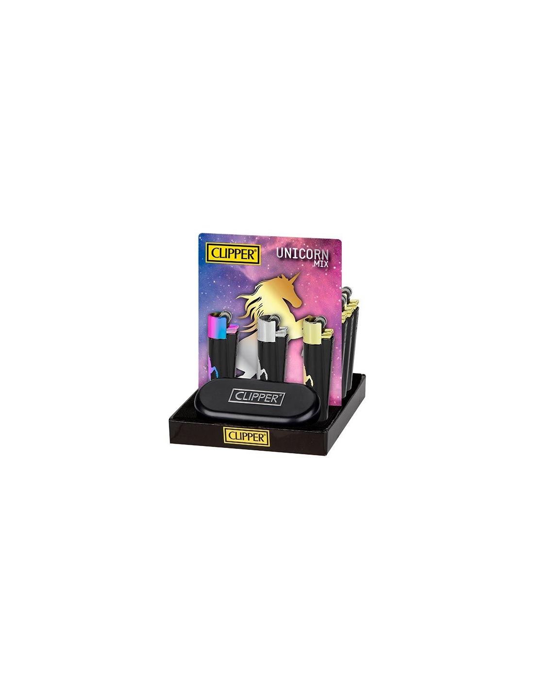 Clipper Unicornio Mix | Mechero Metálico | 3 Colores de Unicornio