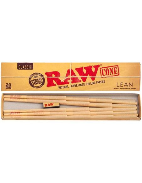 Raw Cone Lean Pack | 20 Conos Pre-Enrollados Ultra Finos con Embudo